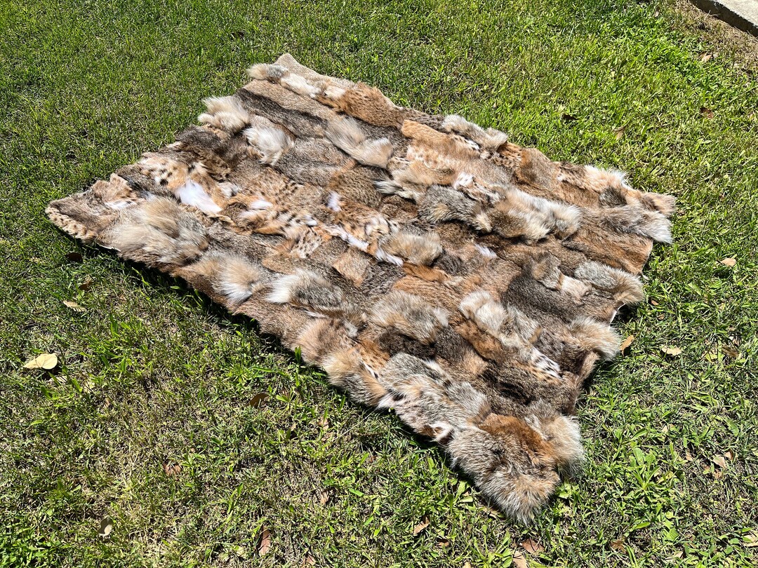 GENUINE LYNX FUR, Patchwork Fur Work, Natural Lynx Color, Brown Fur ...