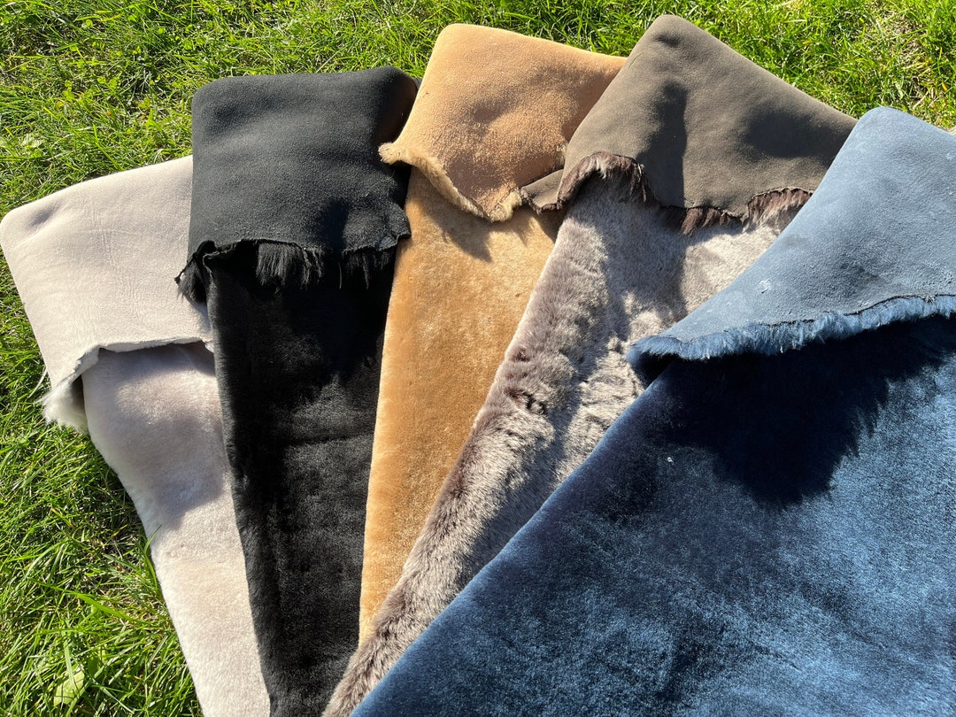 5 Assorted Sheepskin, Shearling Sheepskin, Upholstery Leather, Merino ...