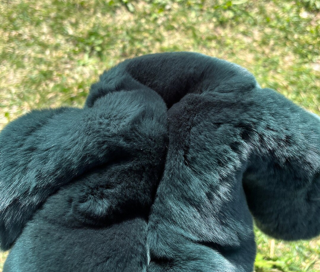 Emerald Green Rabbit Fur, Genuine Rabbit Fur, Emerald Color Rabbit Fur ...