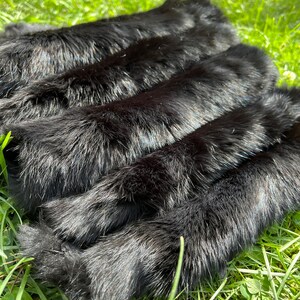 5 Pack Rabbit Hide, Bulk Black Rabbit Fur, Genuine Animal Fur, Black ...