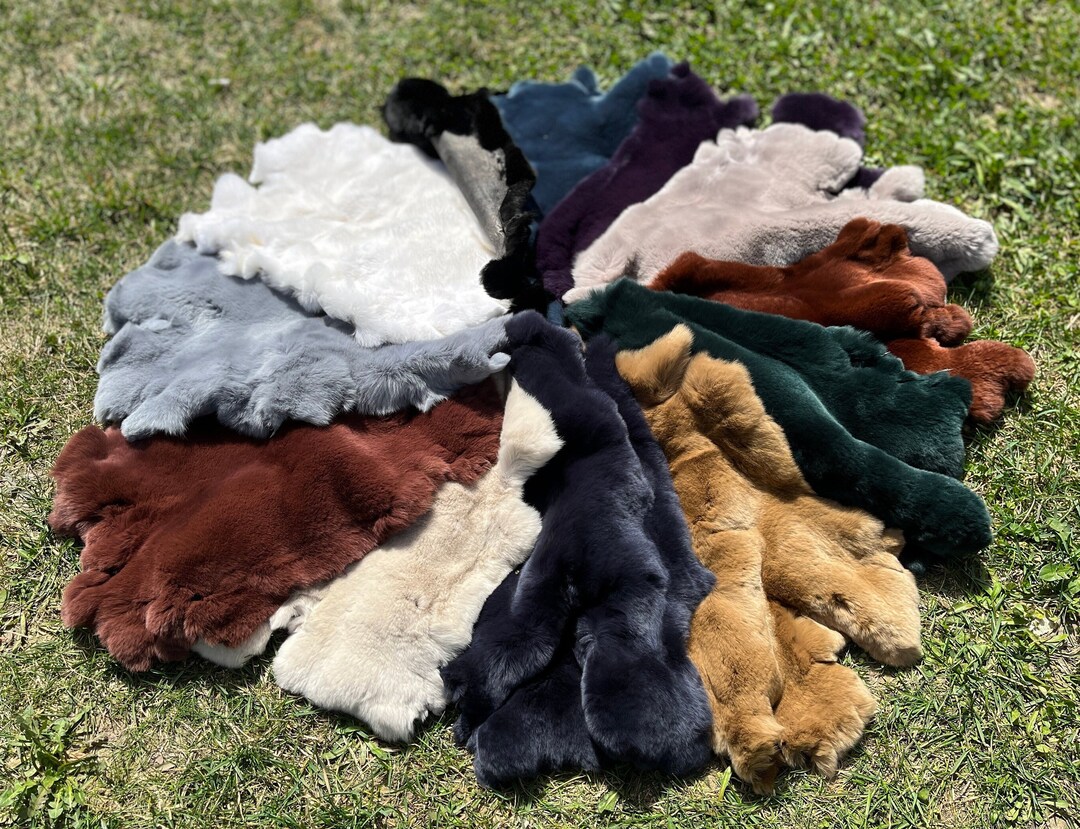 EXCEPTIONAL 12 DIFFERENT COLORS Rex Rabbit Fur, Emerald Green Rabbit ...