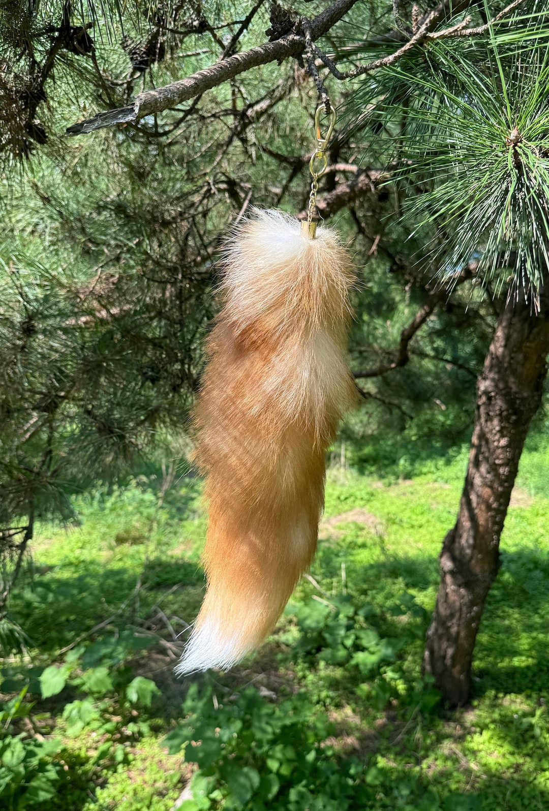 NATURAL COLOR FOXTAIL, White Fur, Costume Tails, Fox Fur Keychain ...