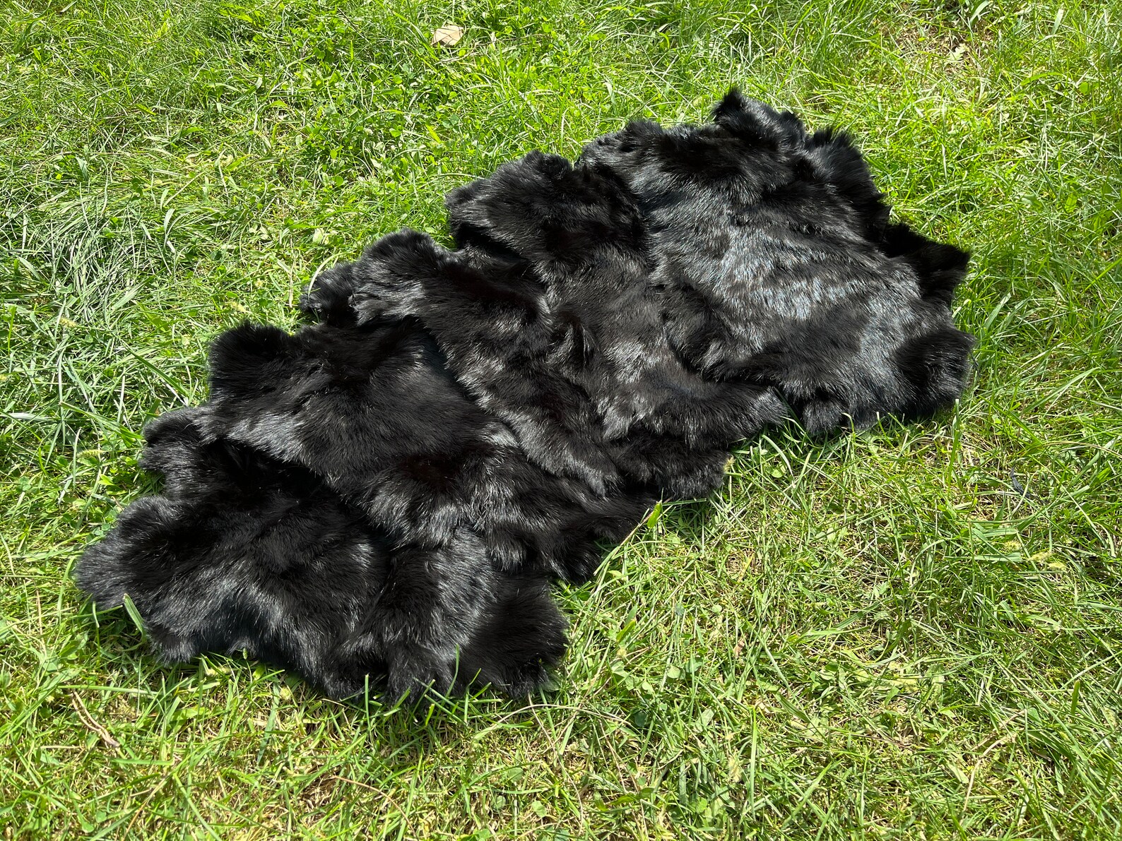 5 Pack Rabbit Hide, Bulk Black Rabbit Fur, Genuine Animal Fur, Black ...