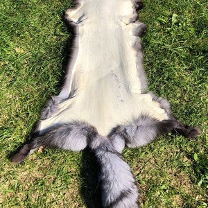 Genuine Silver Fox Fur 1st Class Fox Pelt Real Wild Fox Furs Genuine ...