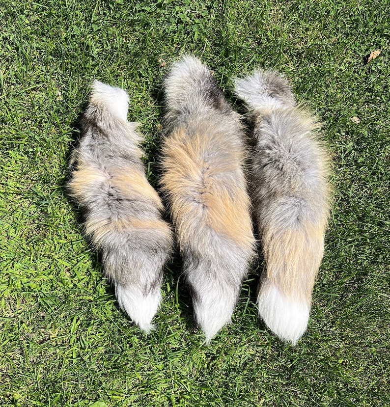 NATURAL COLOR FOXTAIL White Fur Costume Tails Fox Fur - Etsy