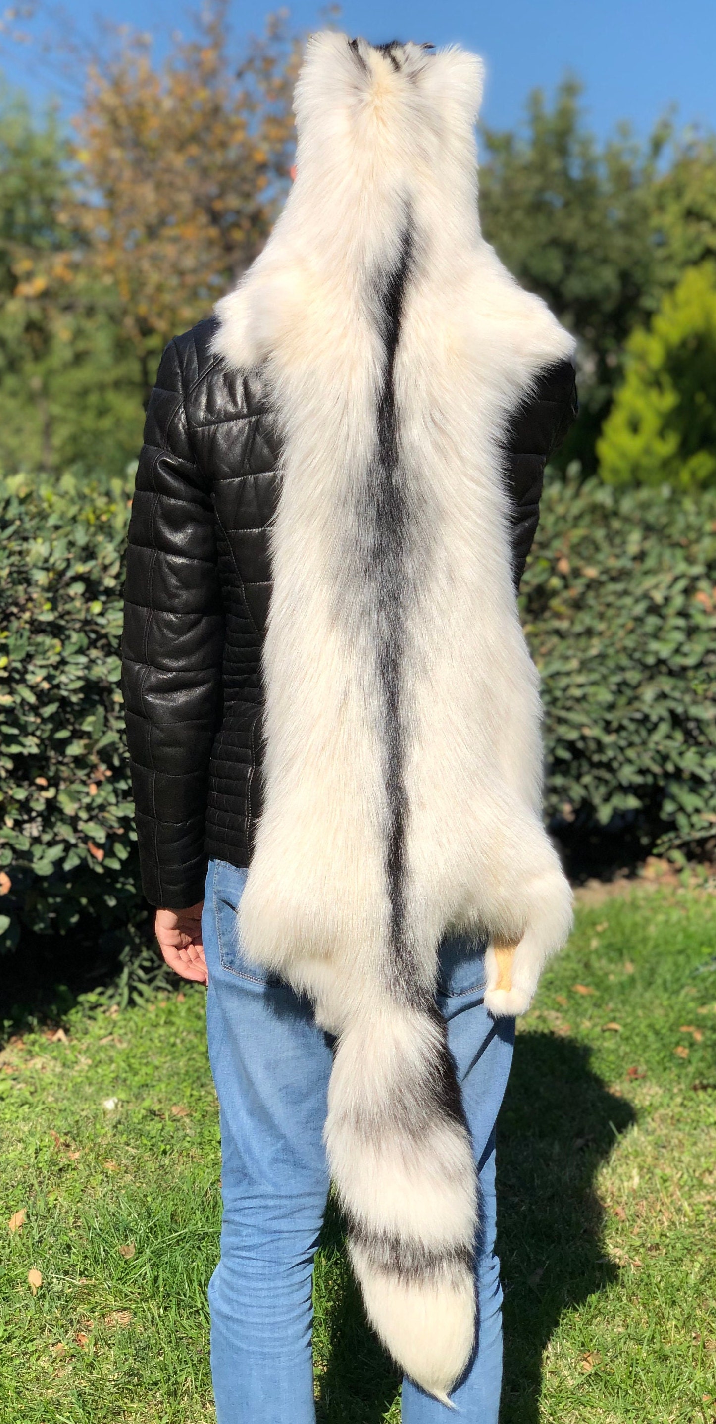 Black Striped White Arctic Fox, Altar Fur for Pagan Rites, Sacred Fox ...