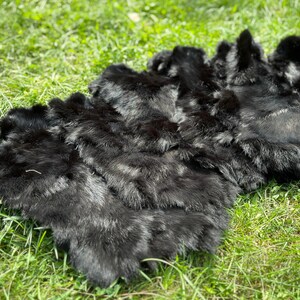 5 Pack Rabbit Hide, Bulk Black Rabbit Fur, Genuine Animal Fur, Black ...