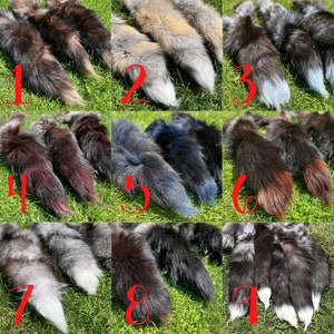 9 Different Color Foxtails, Cat Dog Toys, Pet Toys, Fox Fur Tail ...