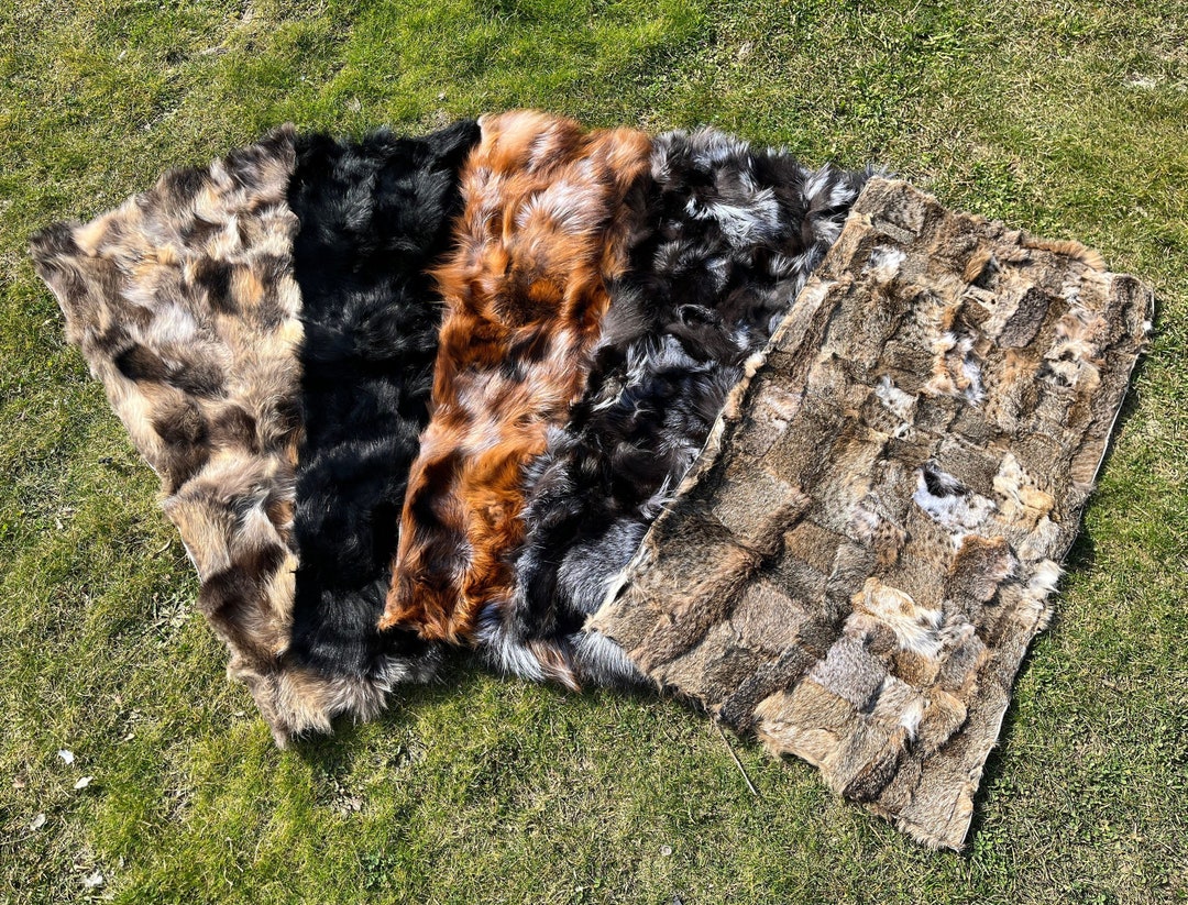 5 Different Wild Animal Furs, Silver Fox Fur, Lynx Fur, Canadian Fox ...