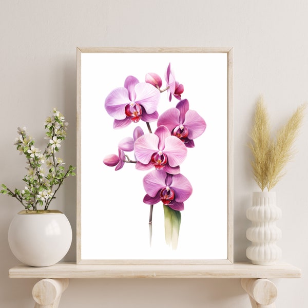 Watercolor Orchid - Etsy