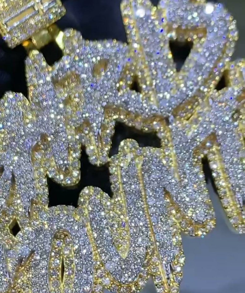 Moissanite Custom 3D Letter Hip Hop Pendant, Moissanite Diamond Two ...