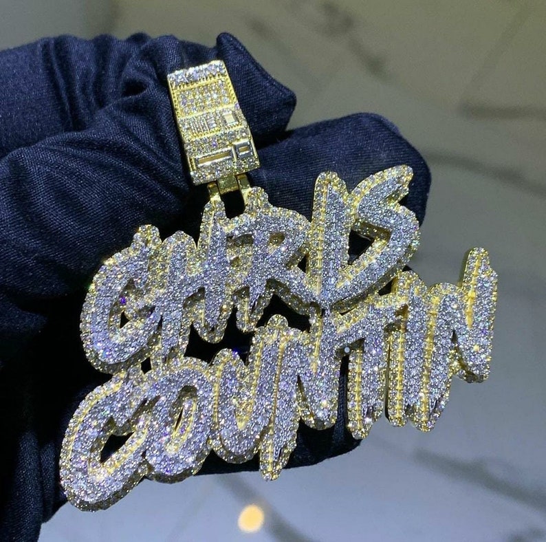 Moissanite Custom 3D Letter Hip Hop Pendant, Moissanite Diamond Two ...