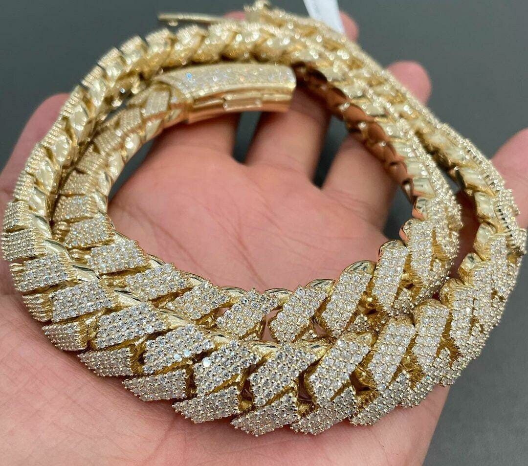 Moissanite/simulated Diamond 20 Inch Chain, Classic Cuban Link Hip Hop ...