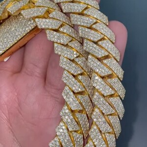 Moissanite/simulated Diamond 20 Inch Chain, Classic Cuban Link Hip Hop ...