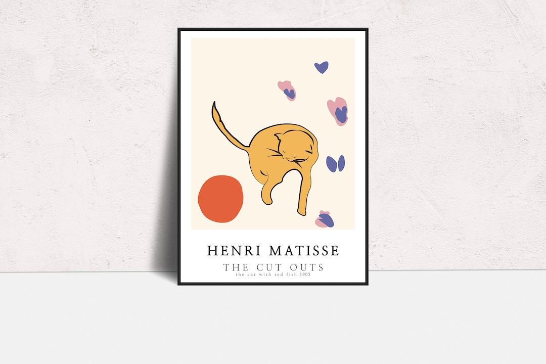 Henri Matisse the Cat With Red Fish Cut-outs Print , Gallery Wall Art ...