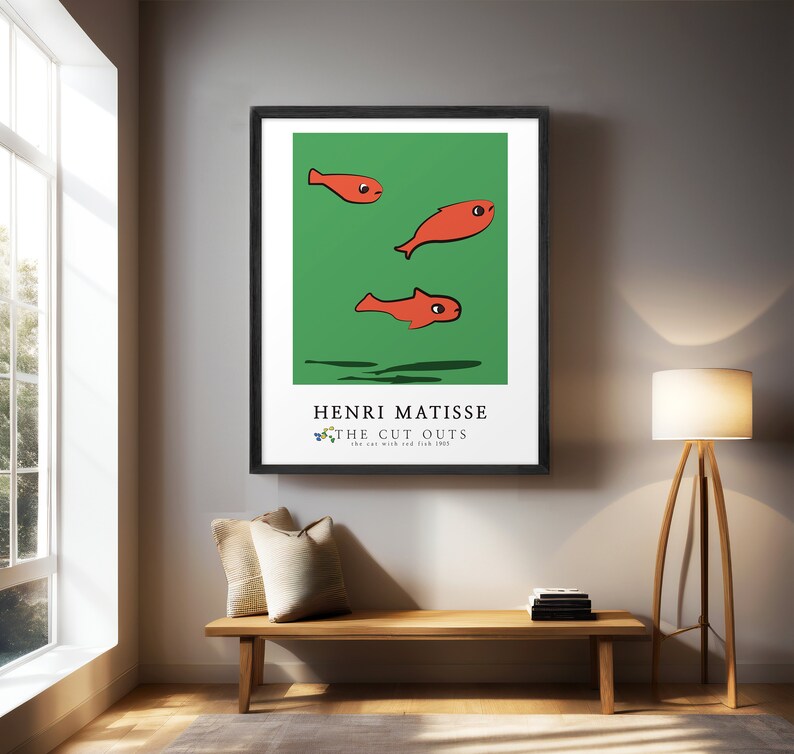 Henri Matisse the Cat With Red Fish Cut-outs Print , Gallery Wall Art ...