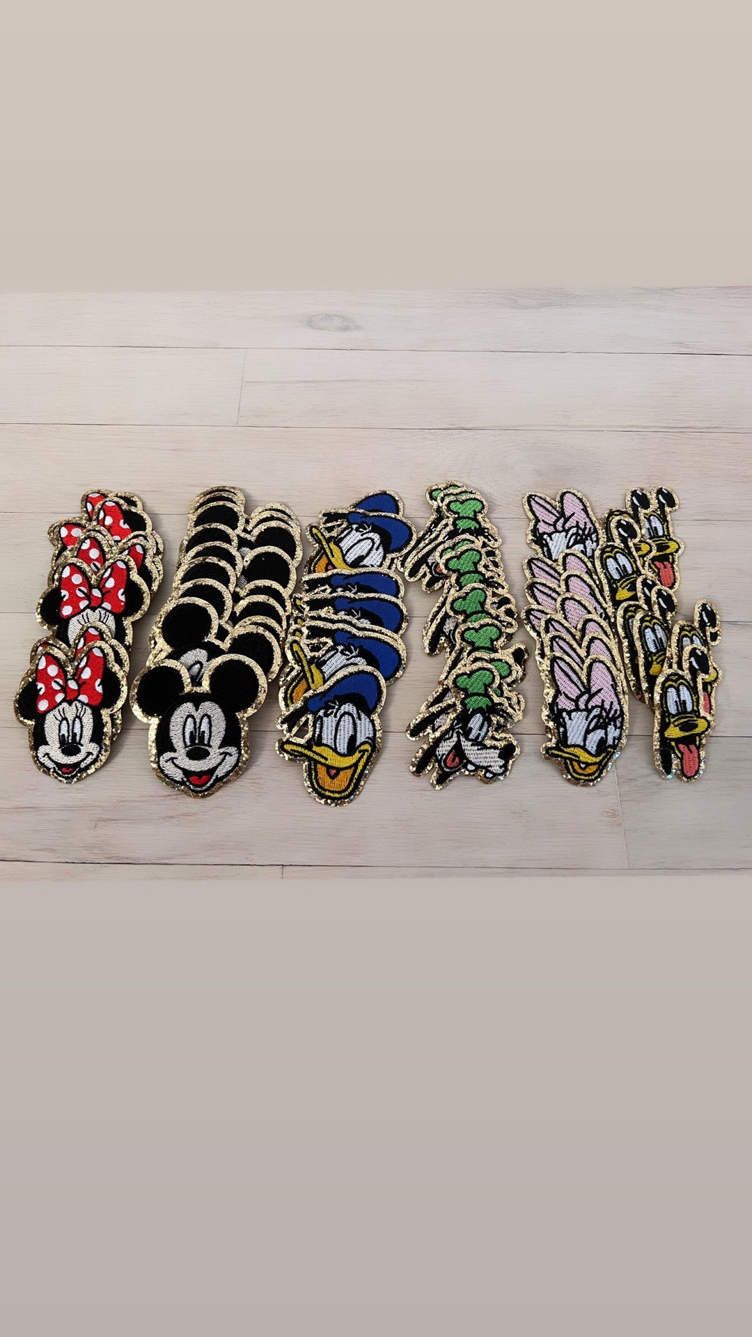 2.5 INCH Glitter Mickey Mouse and Friends Patch- Disney Glitter Patch ...