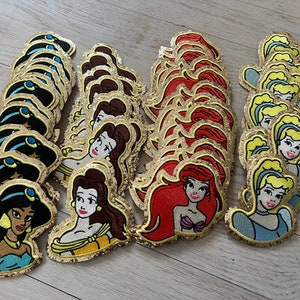 IRON ON Embroidered Princess Patches- Cinderella Patch- Ariel Patch ...