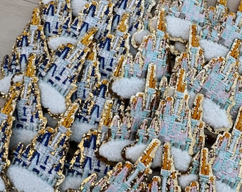 Disney Castle Glitter Patch Iron On - Etsy