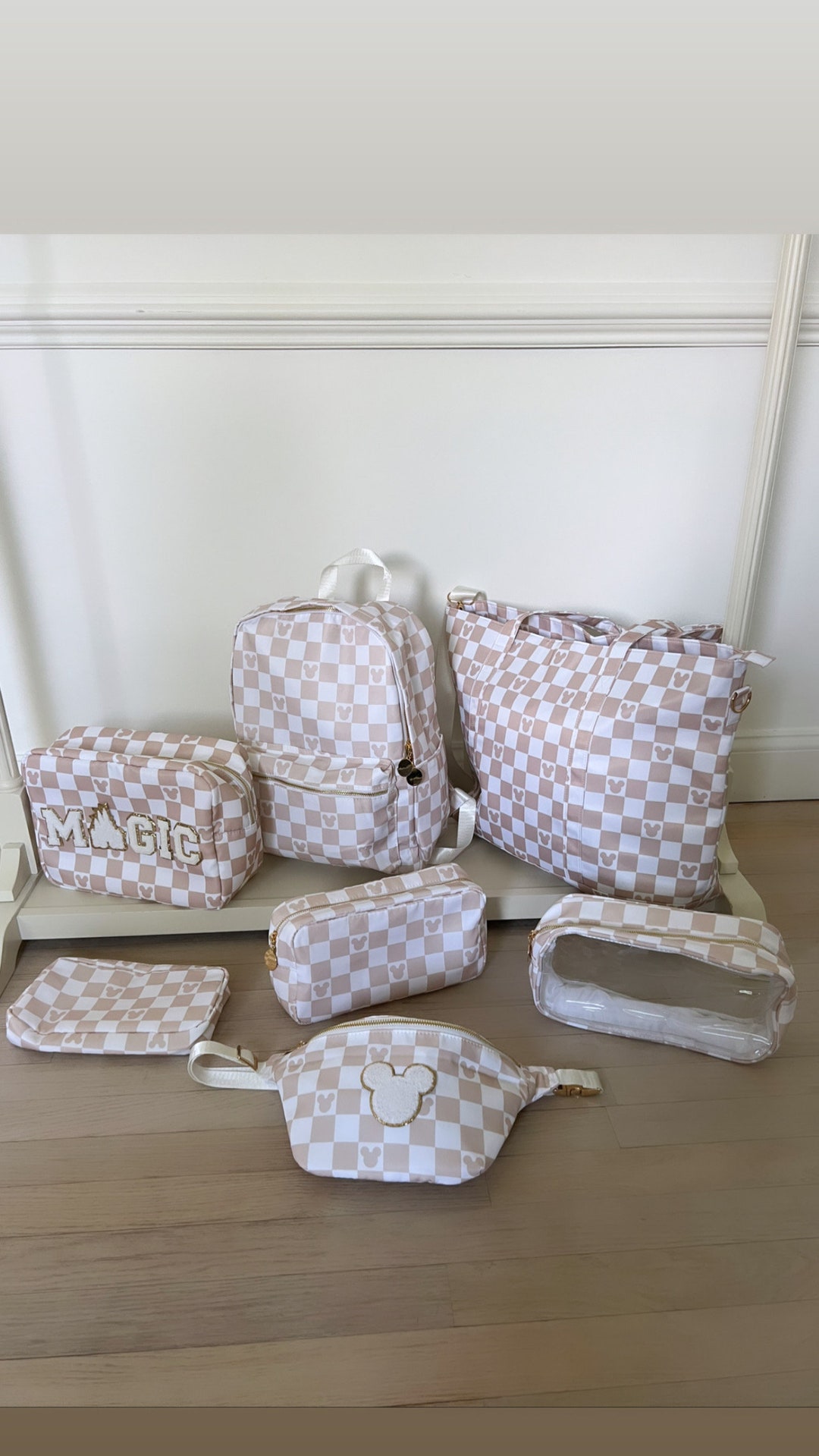 Classic Checkerboard Mickey Mouse Printed Backpack- Classic ...