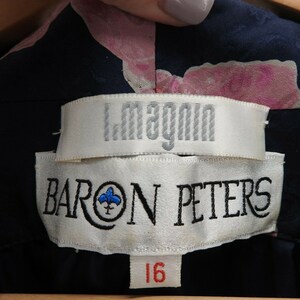 Vintage Baron Peters I Magnin Sheath Dress Blue Pink Shoulder Pads Size ...