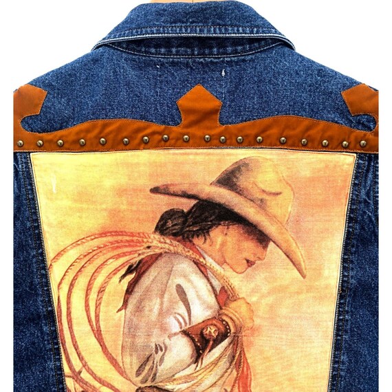 Vintage Doreman Burns Cowgirl Denim Vest Medium Studs… - Gem