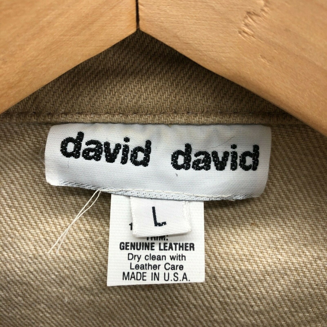 Vintage David David Denim Leather Jacket Buttons Buckle | Etsy