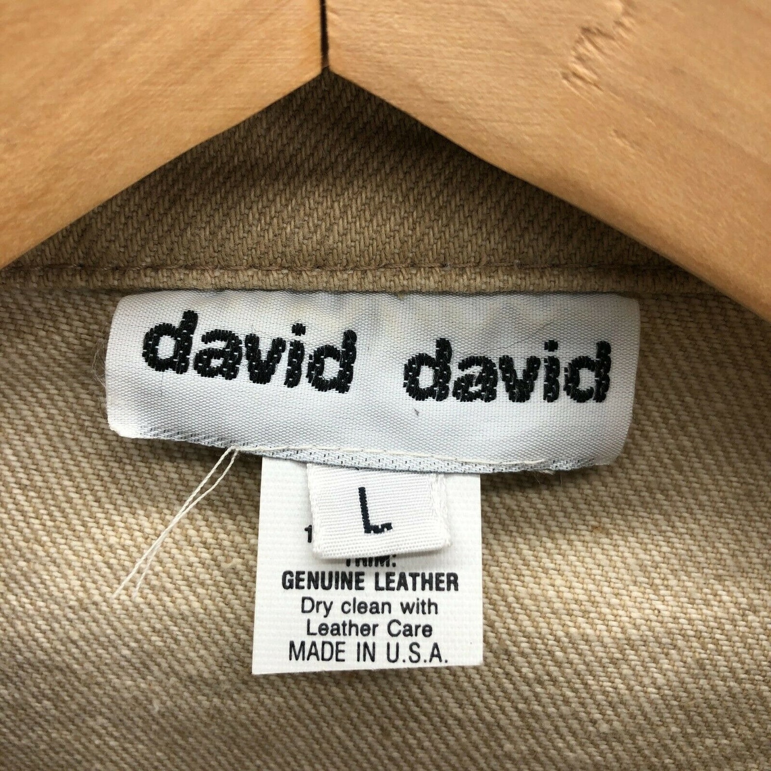 Vintage David David Denim Leather Jacket Buttons Buckle | Etsy