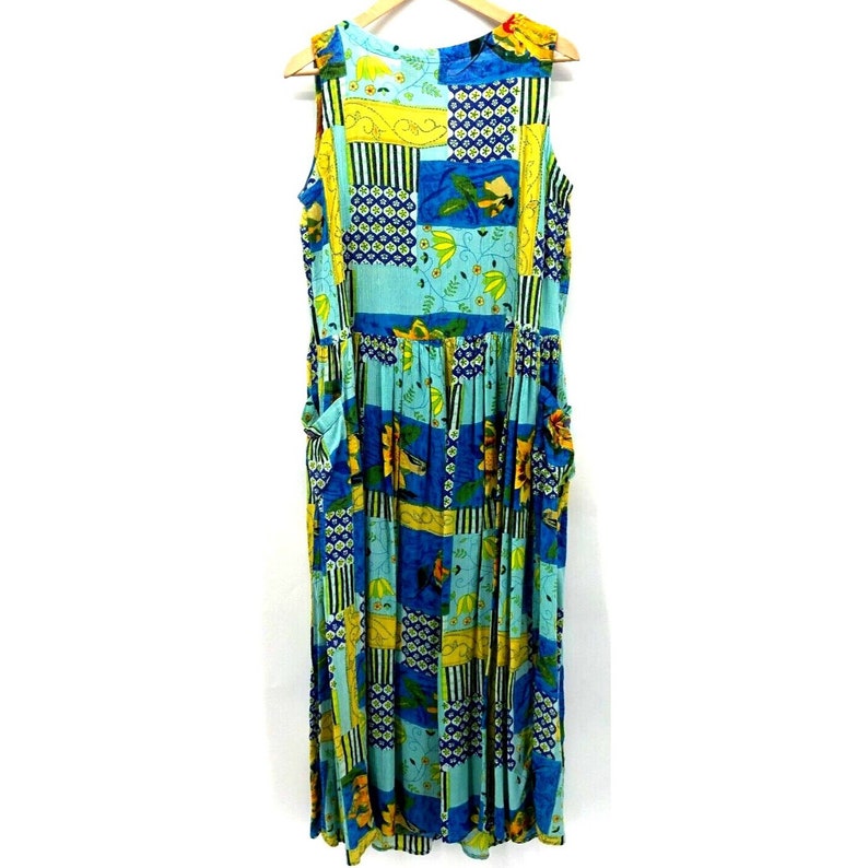 Vintage Bila Dress Medium Pockets Crinkle Gauze Tropical - Etsy