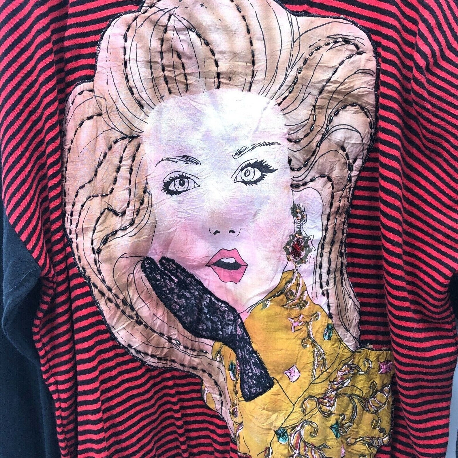 Vintage Face Tunic Top Shirt Applique Art to Wear Pullover - Etsy