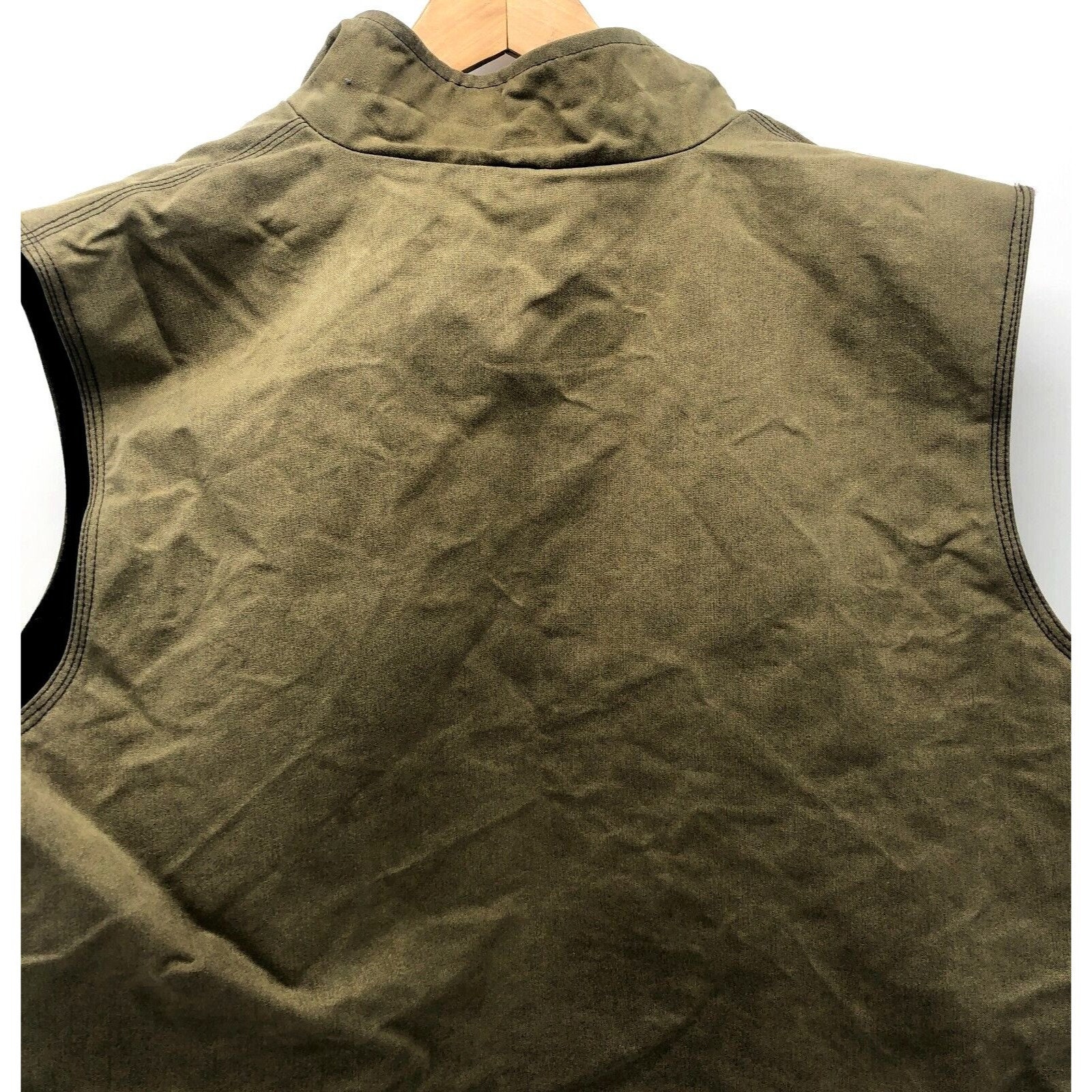 Vintage Outback Trading Men's Vest Size XXL Oilskin Green Canvas Chore ...
