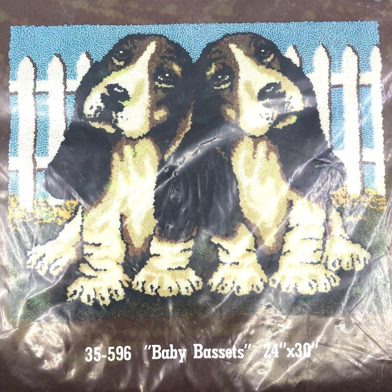 Vintage Rug Crafters Speed Tufting Dog BABY BASSETTS Pattern 24 X 30 ...