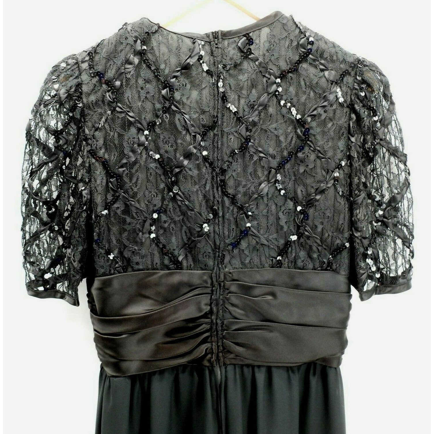 Vintage Town & Country Jumpsuit Formal Black Party Sequin Lace Cocktail ...