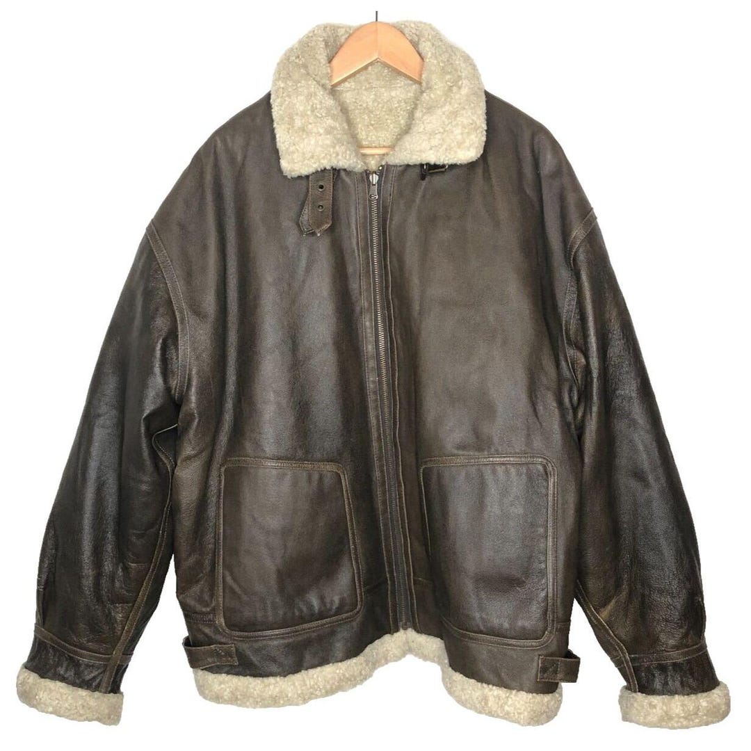 Wilsons Leather Sherpa Mens Bomber Aviator Jacket XL Street Reversible ...