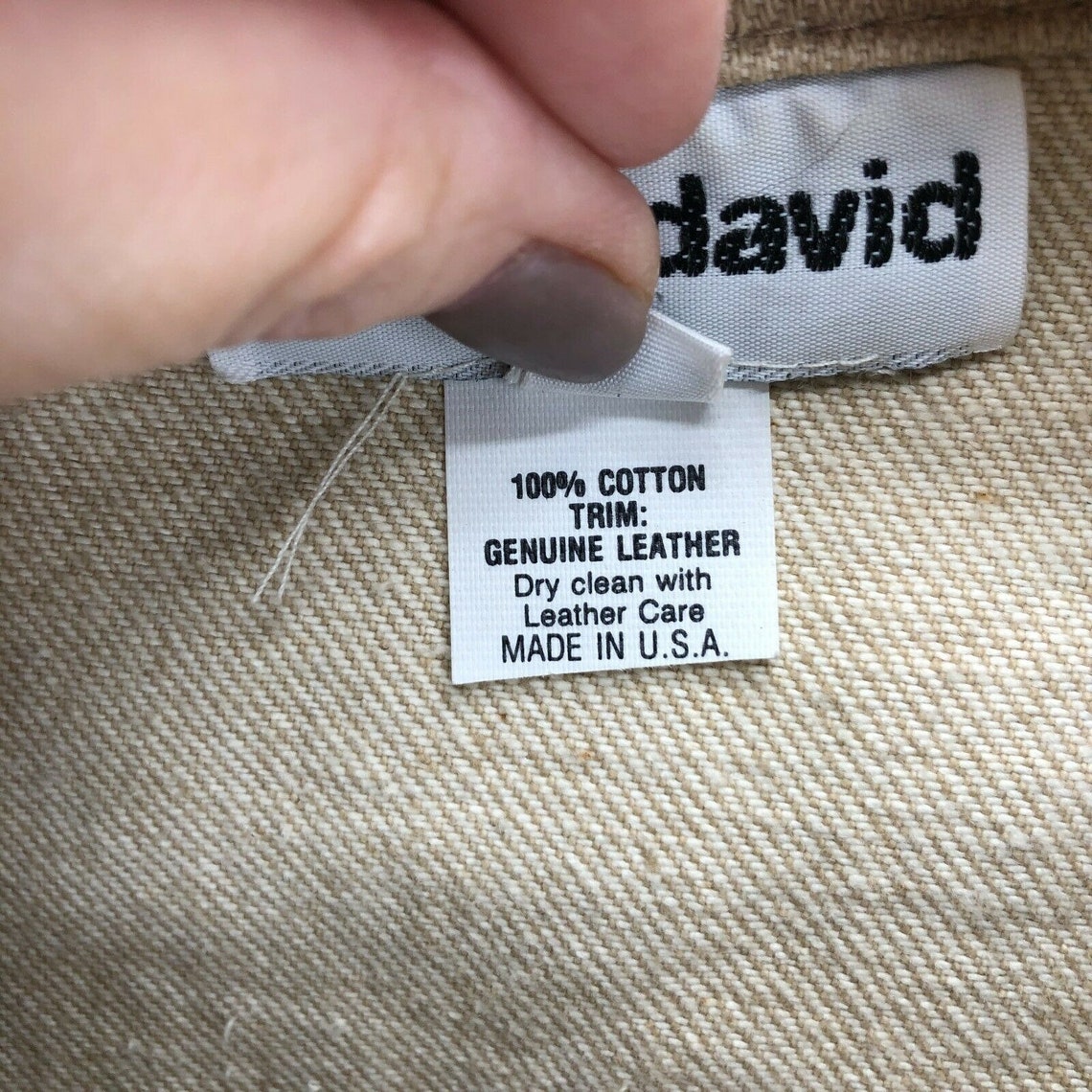 Vintage David David Denim Leather Jacket Buttons Buckle | Etsy