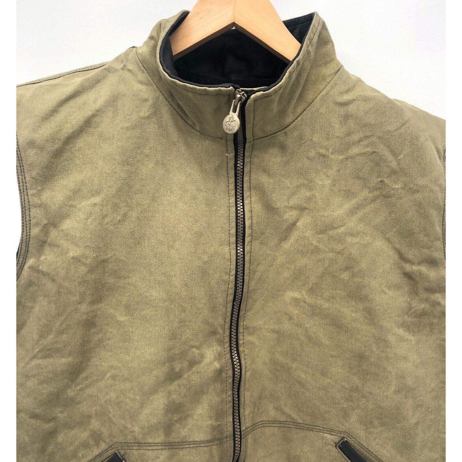 Vintage Outback Trading Men's Vest Size XXL Oilskin Green Canvas Chore ...