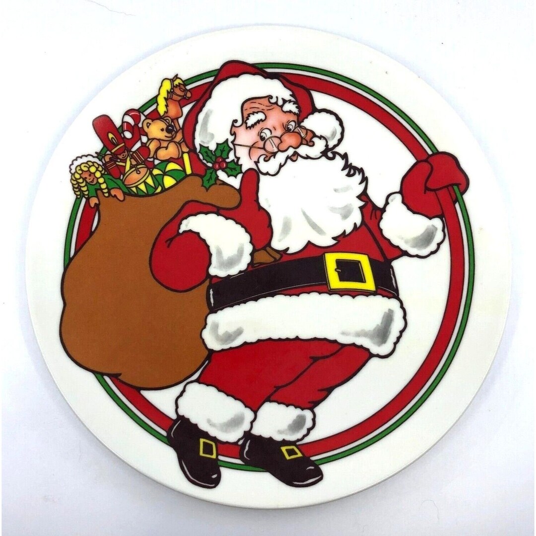 Vintage Santa Claus Plate Texas Ware Melamine Christmas Cookie - Etsy