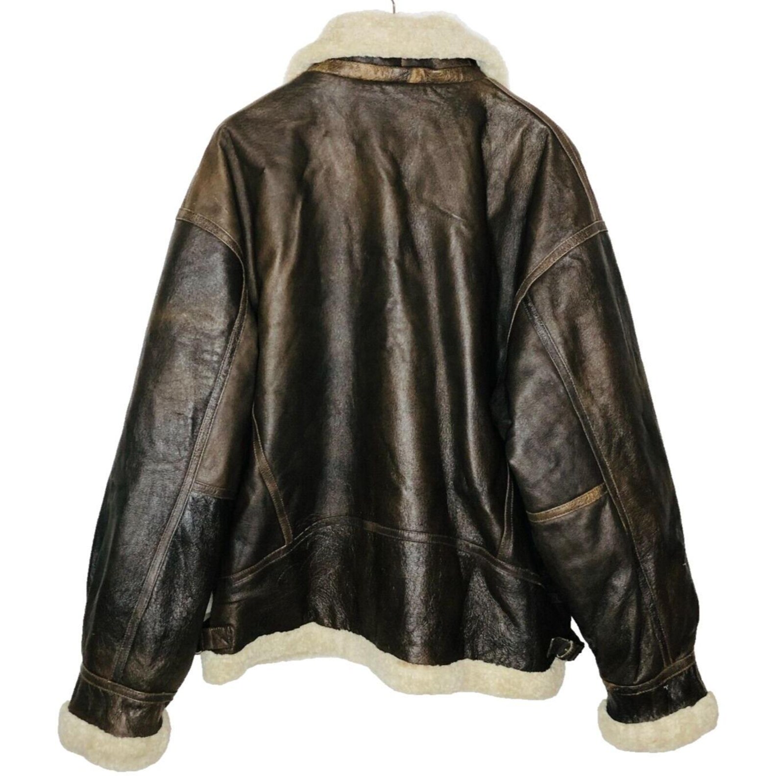 Wilsons Leather Sherpa Mens Bomber Aviator Jacket XL Street Reversible ...
