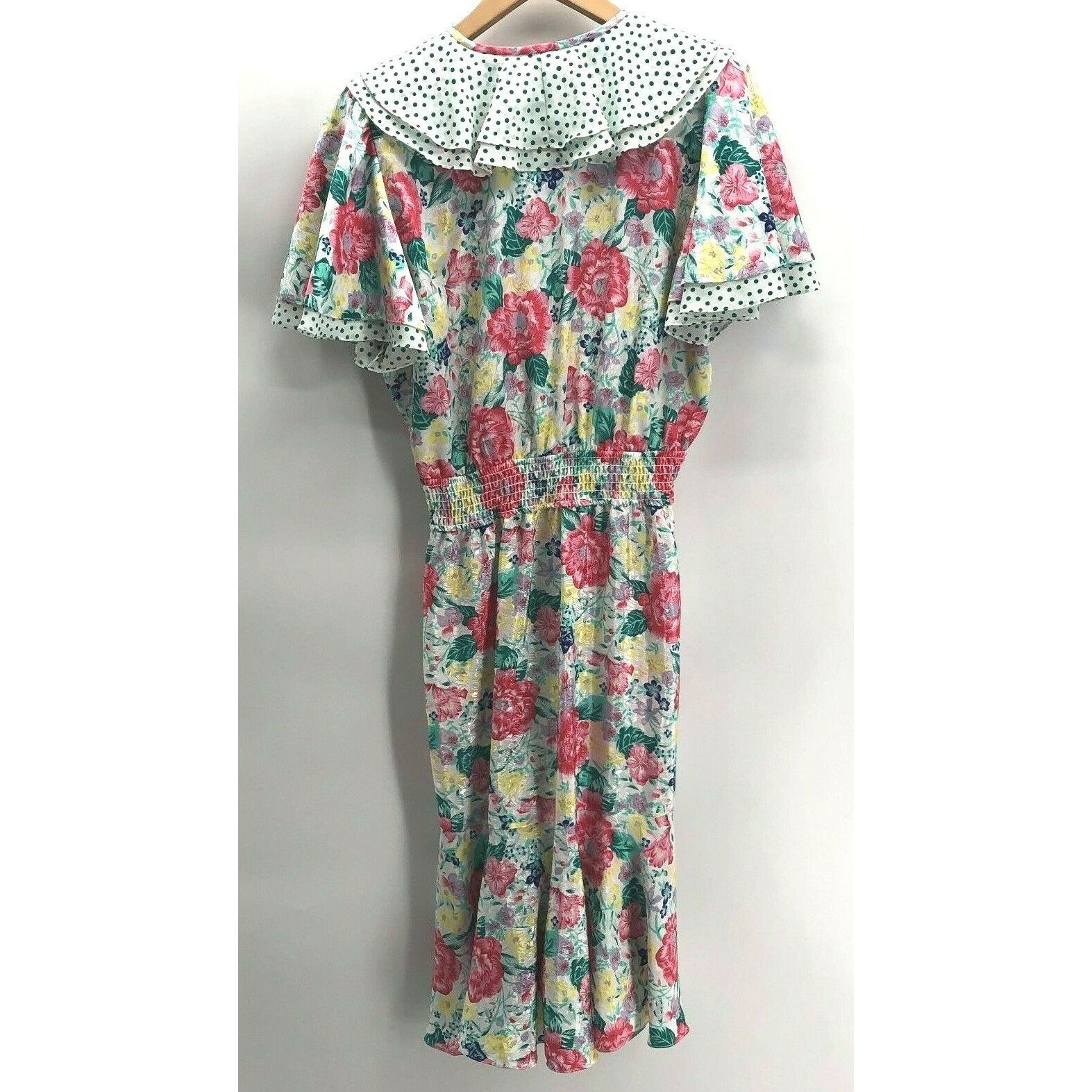Vintage Susan Tudor Dress Floral Polka Dot Tulip Hem USA Size - Etsy