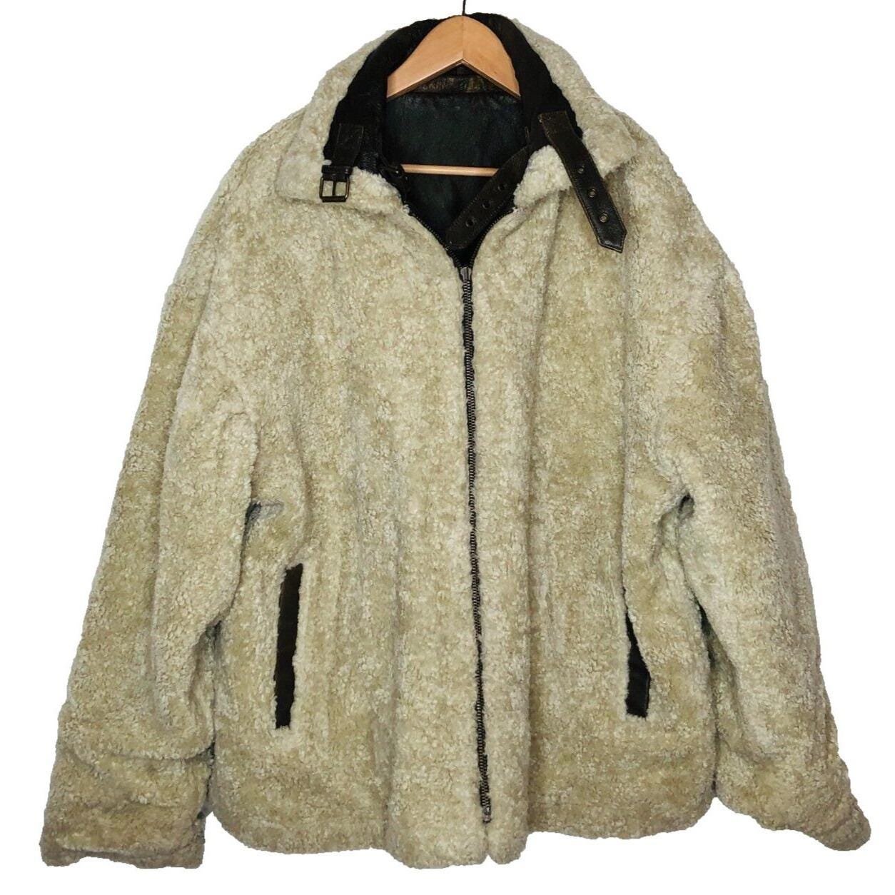 Wilsons Leather Sherpa Mens Bomber Aviator Jacket XL Street Reversible ...
