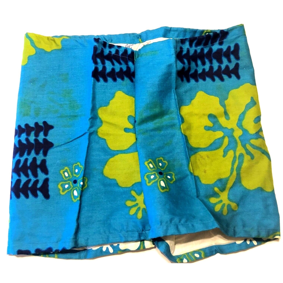 Vintage Cal Surf International Board Shorts Medium Blue Green Floral ...