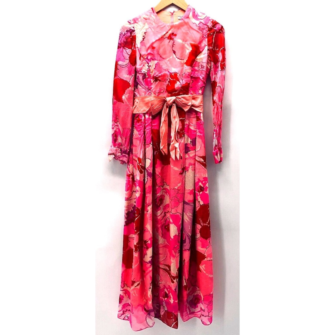 Vintage 50s Alex Montclair Dress Maxi Gown Size XS/S Hostess Mod Pink ...