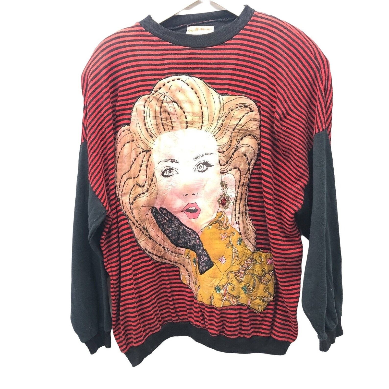 Vintage Face Tunic Top Shirt Applique Art to Wear Pullover - Etsy