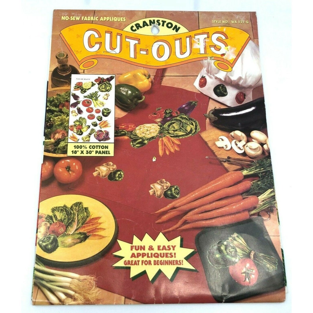 NEW Vintage Cranston Cut Outs SALAD Days18x30 Panel Fabric Applique ...