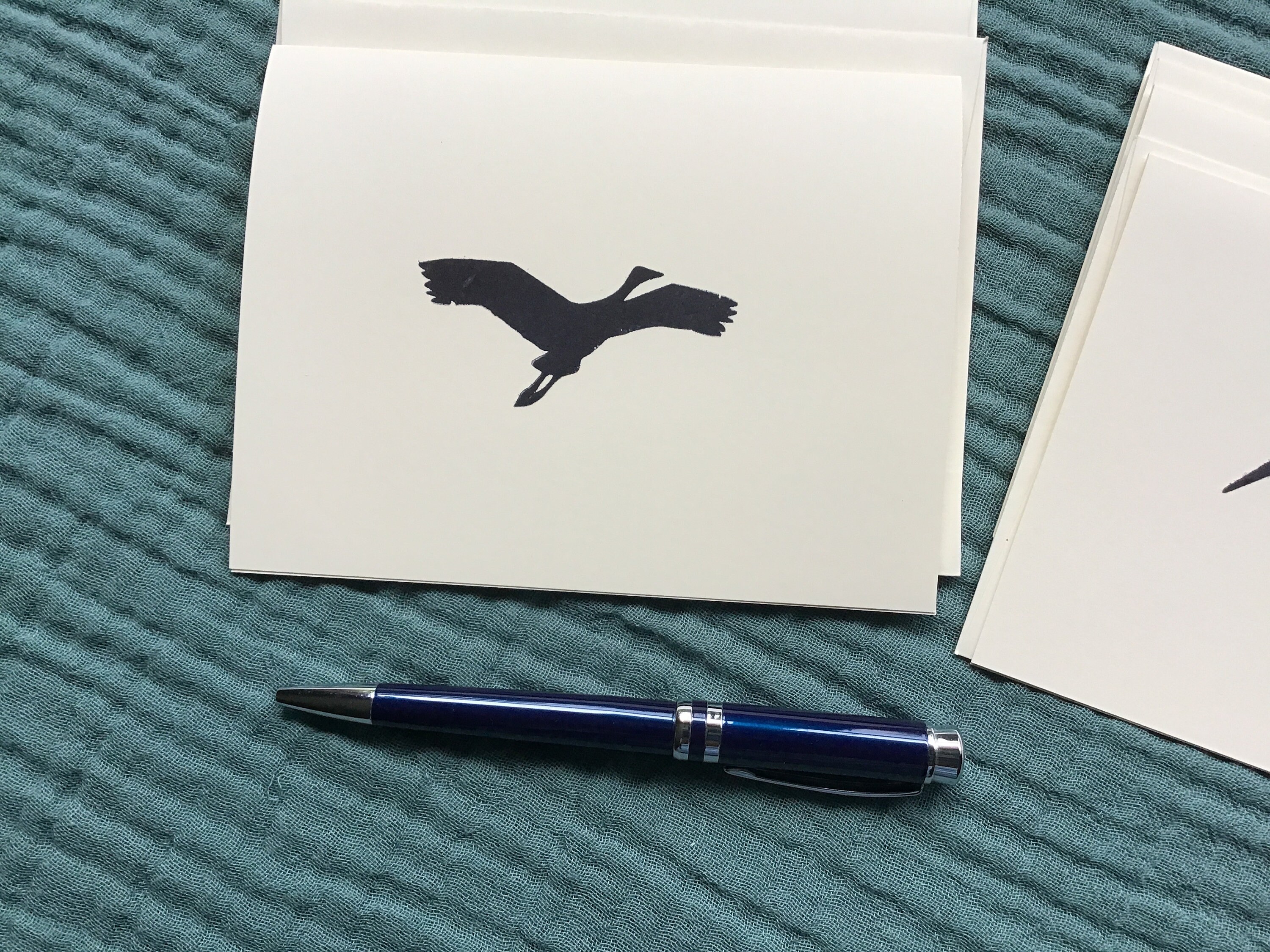 Blank Note Cards & Envelope Set, Nature-inspired, Crane, Heron, Egret ...