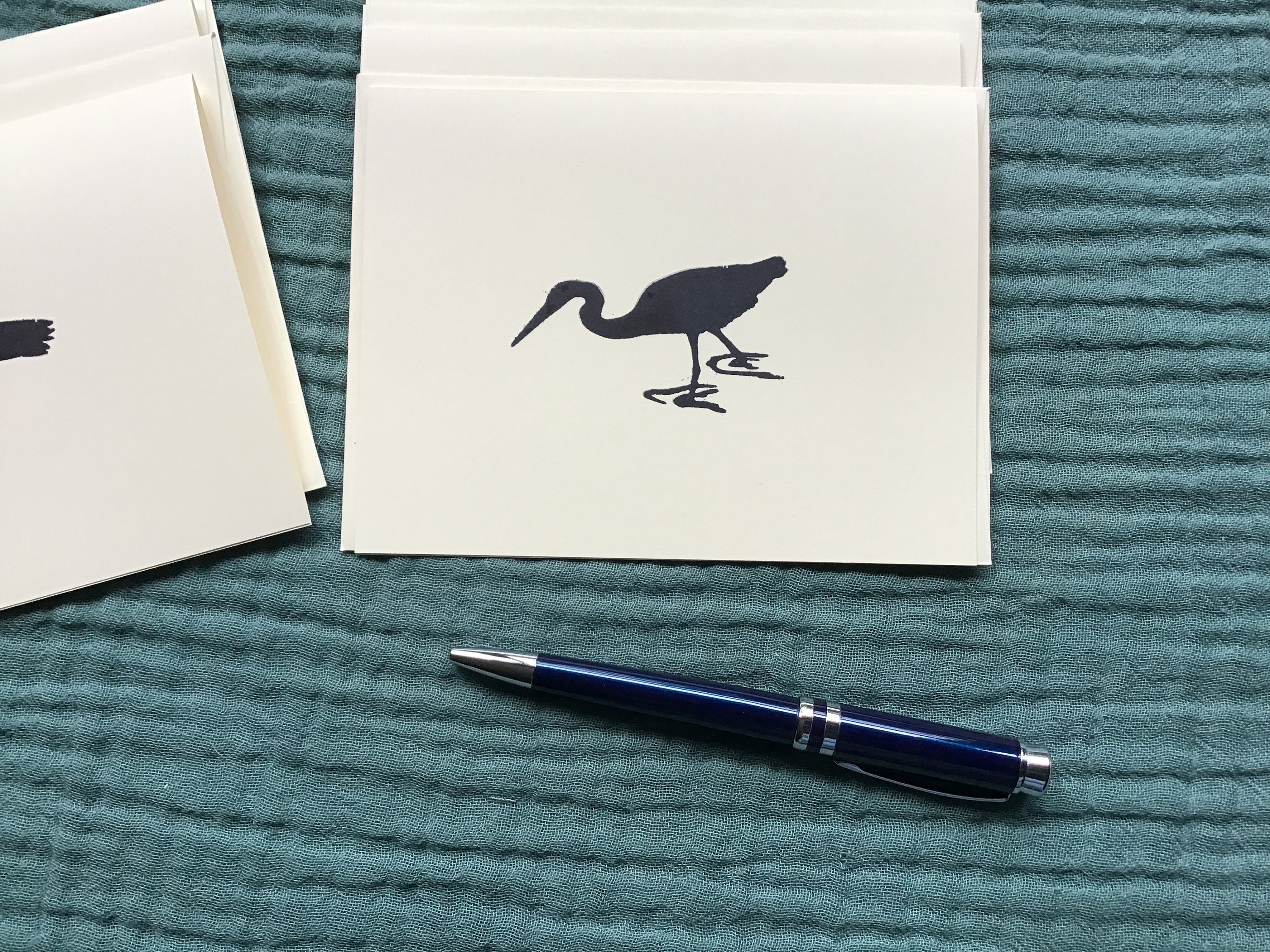 Blank Note Cards & Envelope Set, Nature-inspired, Crane, Heron, Egret ...