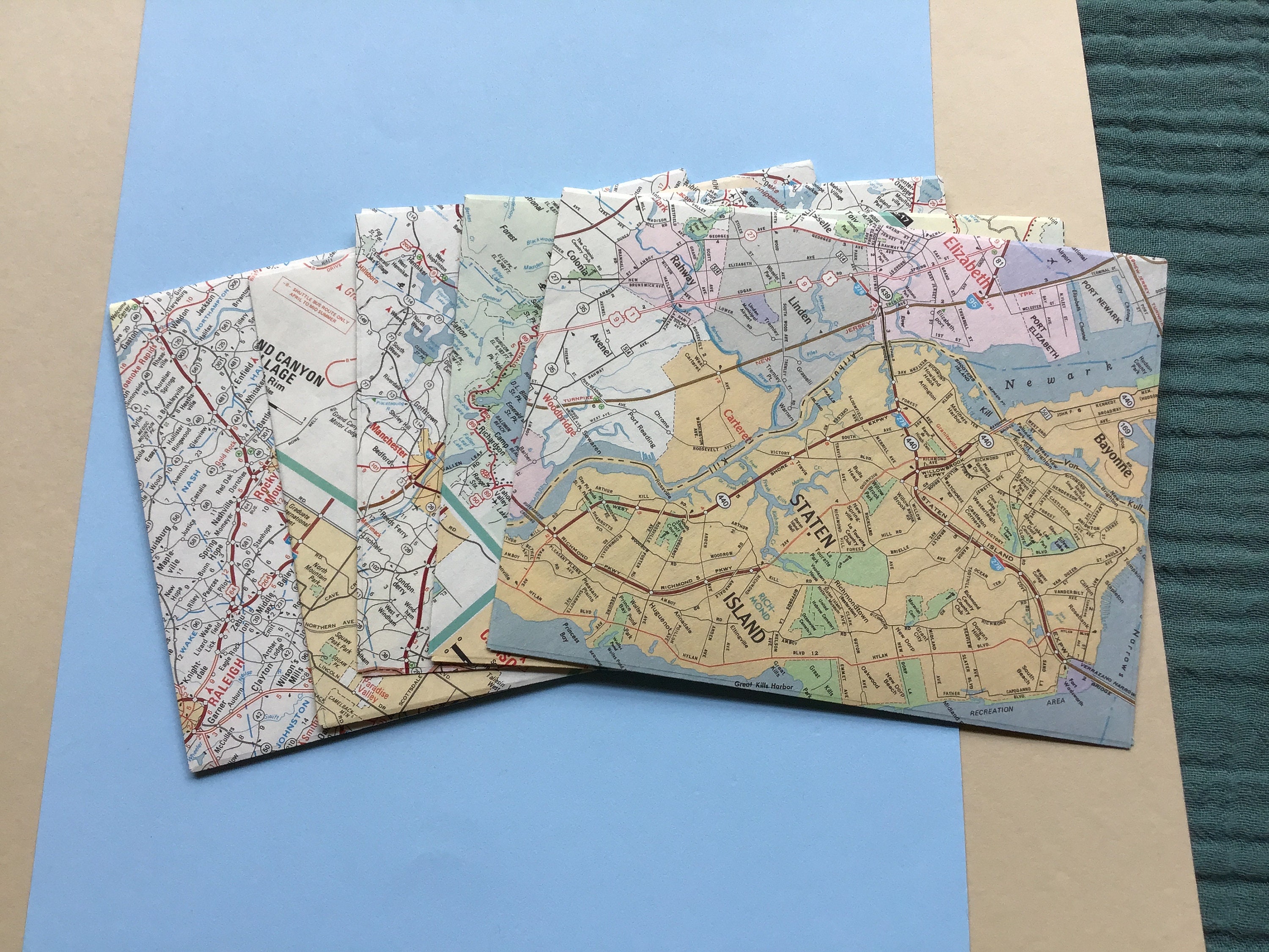 Handmade Envelopes, Vintage Maps, Travel, Antique, Wander, United ...