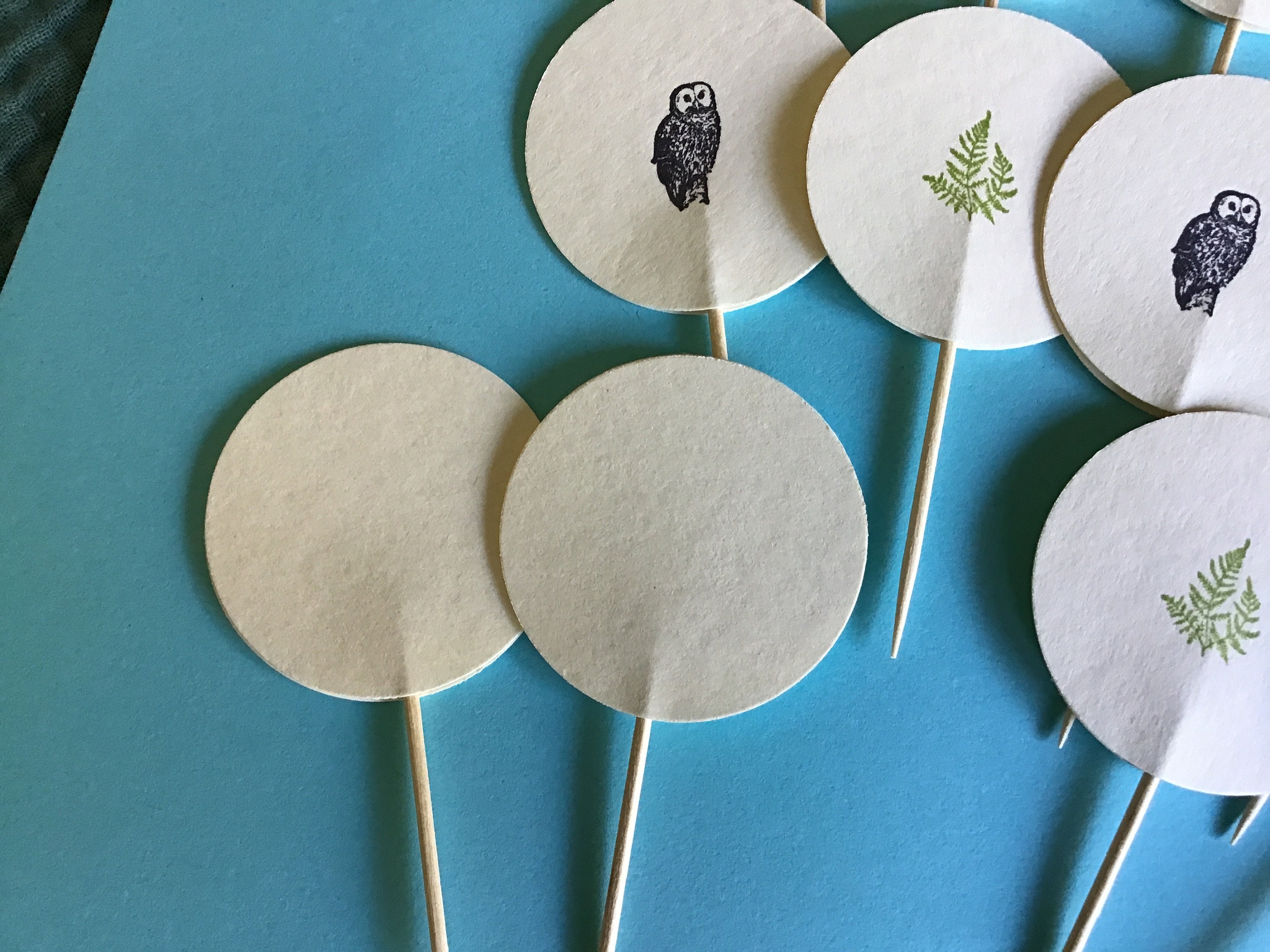 Fern & Owl Cupcake/muffin Topper Set, Party Decor, Nature-inspired ...