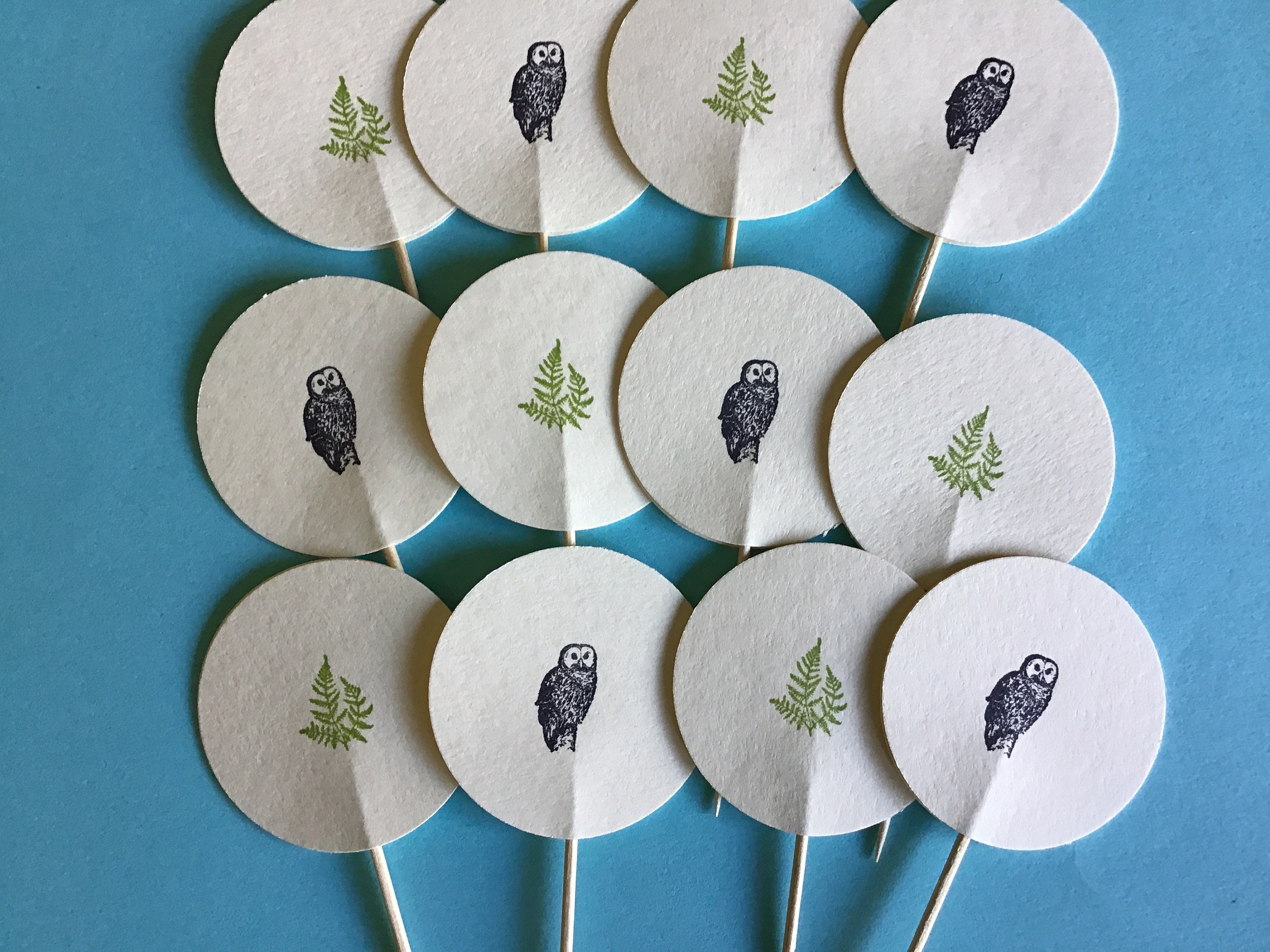 Fern & Owl Cupcake/muffin Topper Set, Party Decor, Nature-inspired ...