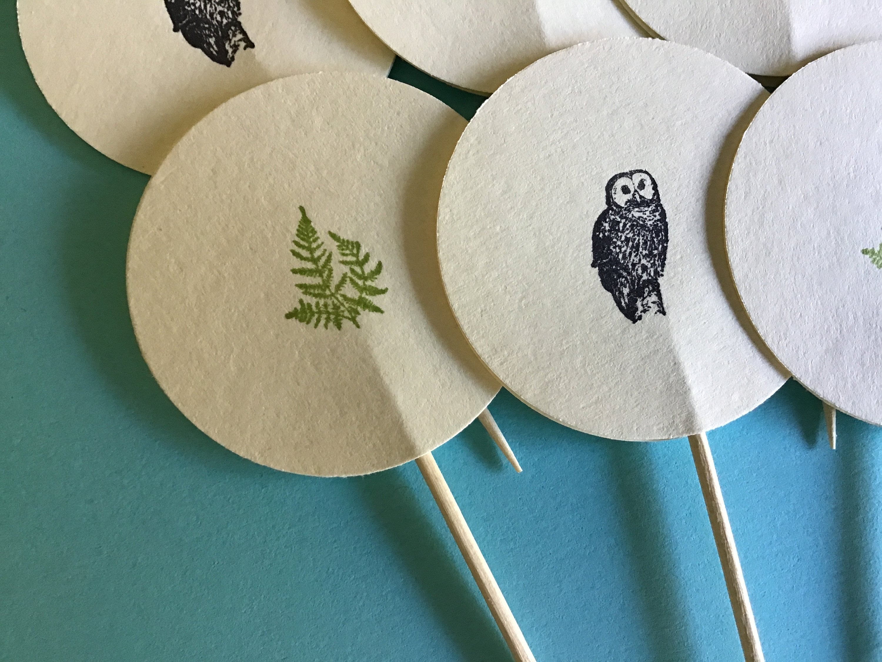 Fern & Owl Cupcake/muffin Topper Set, Party Decor, Nature-inspired ...